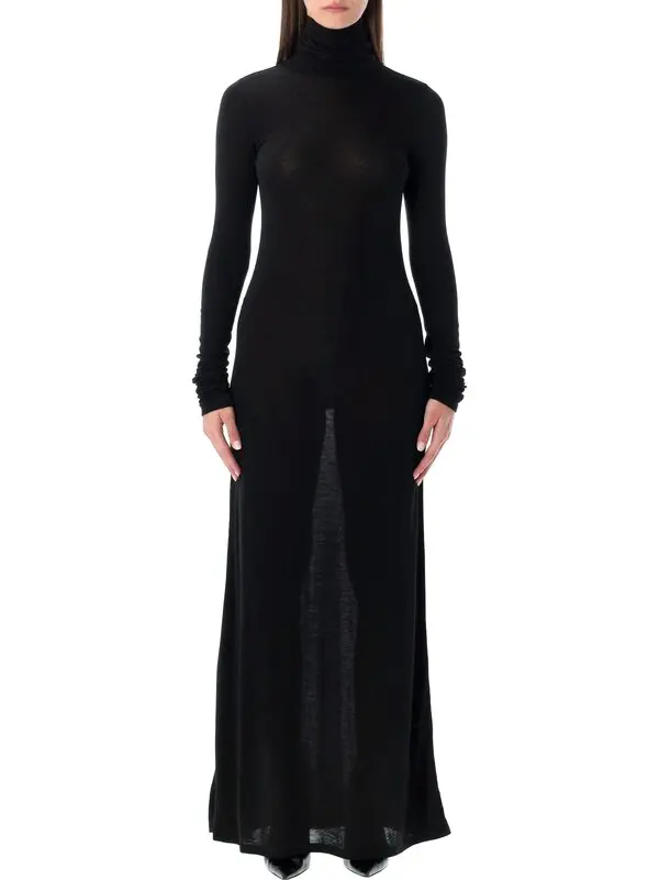 THE GARMENT High Neck Long Sleeve Maxi Dress - Black