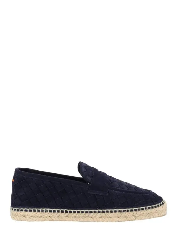 CastaÑer Premium Bovine Leather Espadrille Flats - Blue