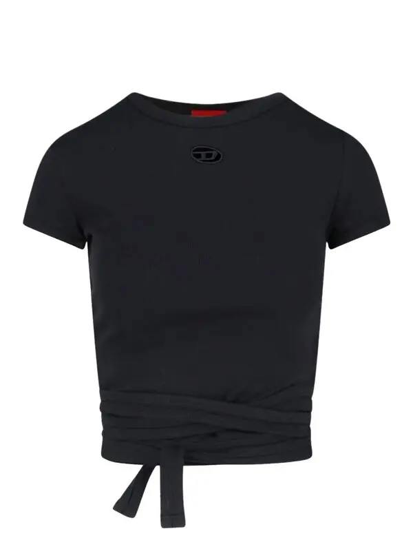 DIESEL® Slim Fit Ribbed T-shirt - Black