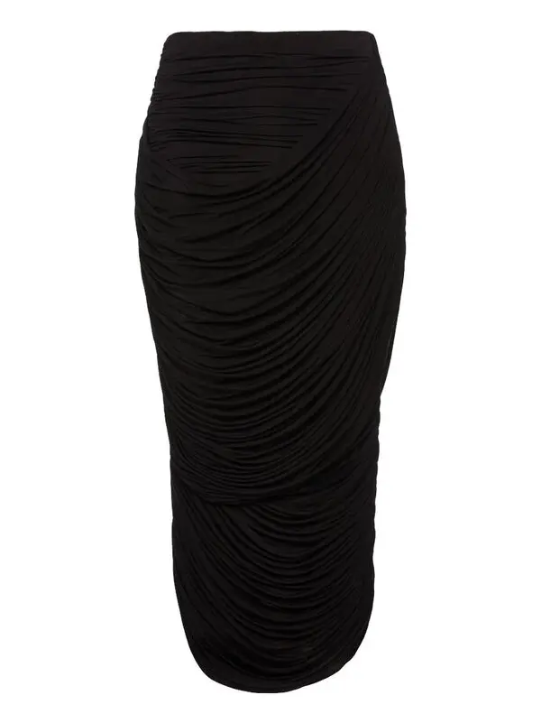 Magda Butrym Ruched Midi Skirt - Black