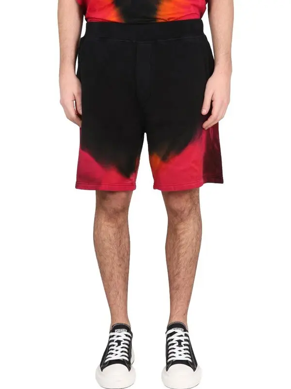 Dsquared2 Flame Print Cotton Shorts - Multicolour
