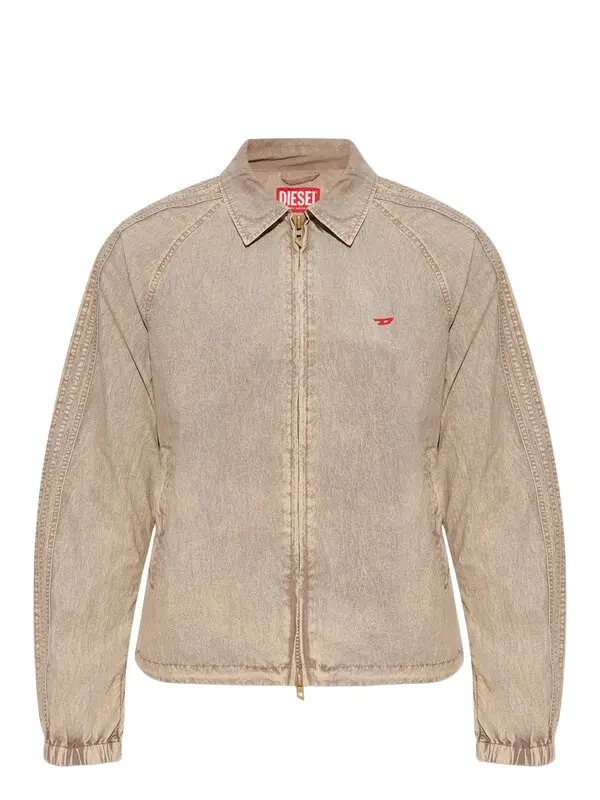 DIESEL® Modern Zip-front Jacket With Adjustable Hem - Beige
