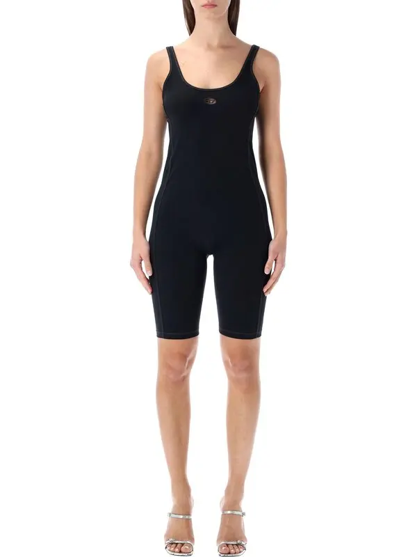 DIESEL® Fitted Technical Mini Jumpsuit - Black