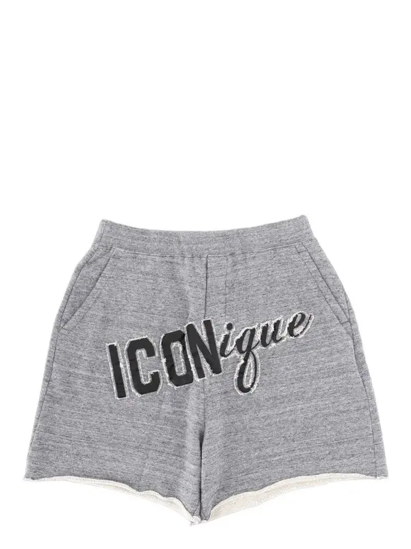Dsquared2 Cotton Mini Shorts With Appliqué Detail - Grey