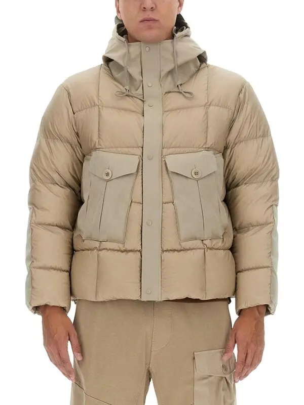 TEN C Hooded Padded Jacket - Grey