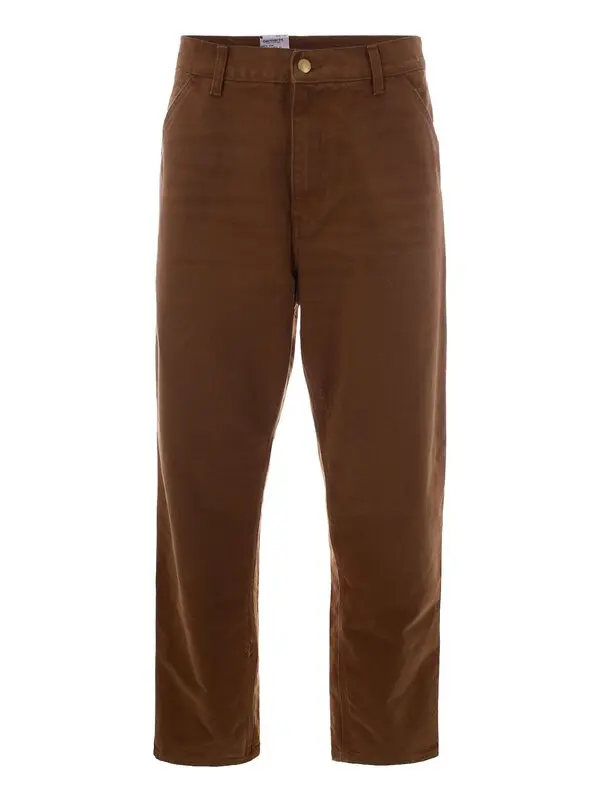 Carhartt Work In Progress 100% Organic Cotton Canvas Trousers - Marrone