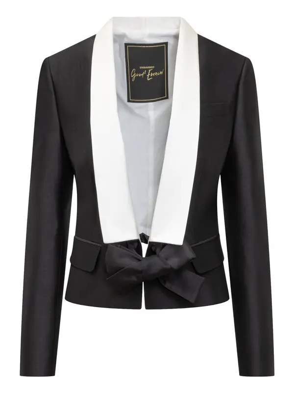Dsquared2 Shawl Collar Bow Blazer - Black