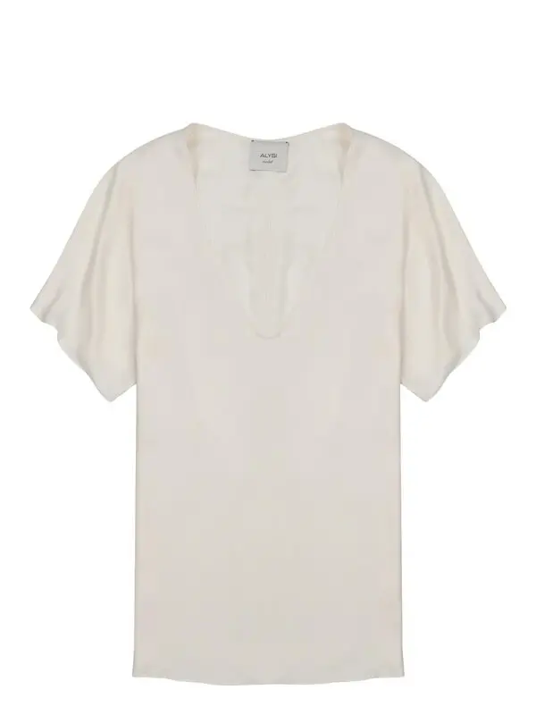 ALYSI Silk Twill Blouse - Ivory