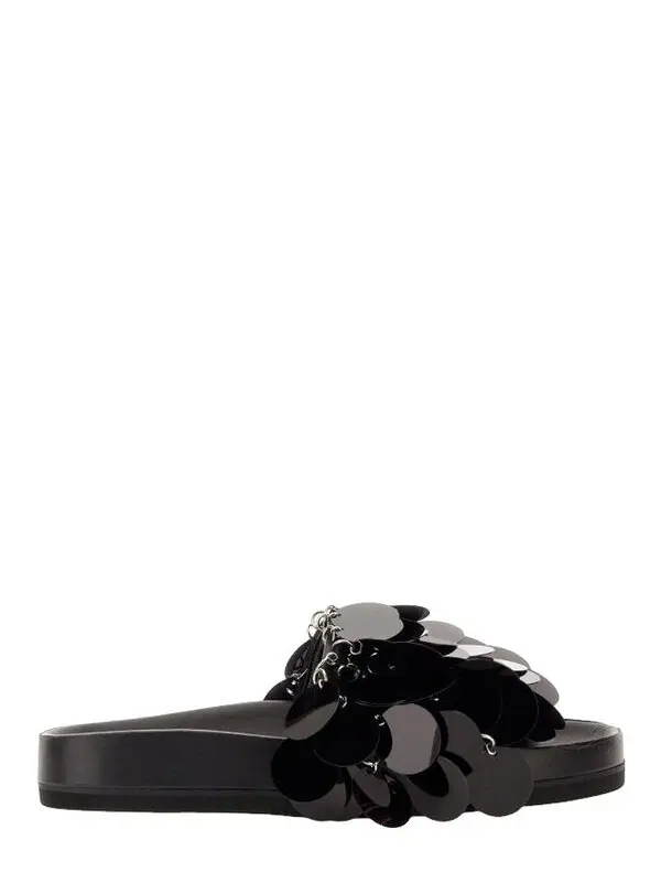 Rabanne Sparkle Disc Sandals - Black