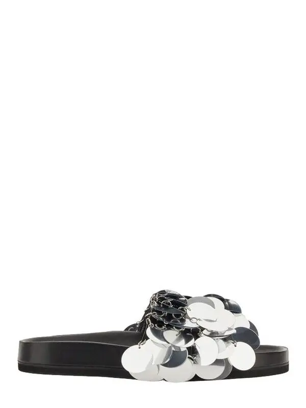 Rabanne Sparkle Disc Sandals - Silver