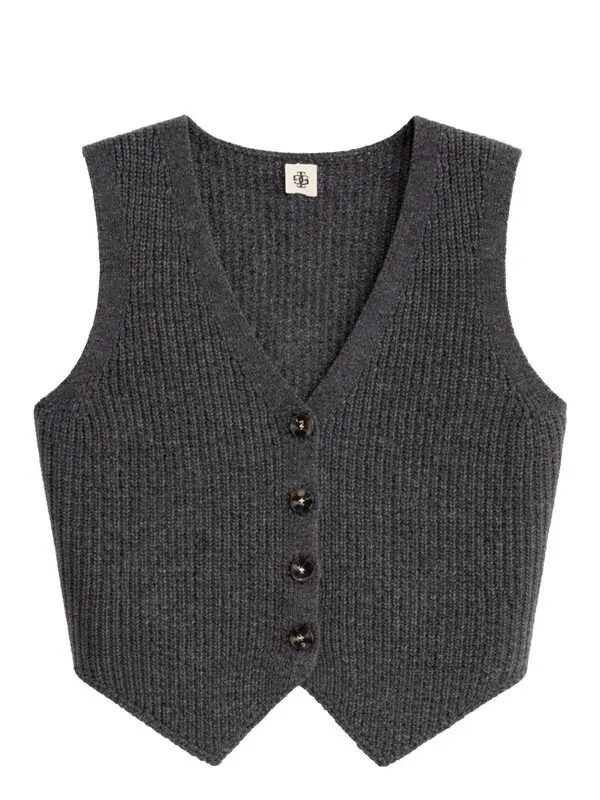 THE GARMENT Sleeveless Knit Vest With V-neckline - Grey