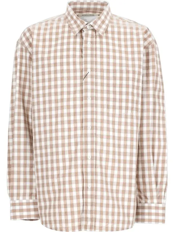 SUNFLOWER Plaid Button-up Shirt - Beige