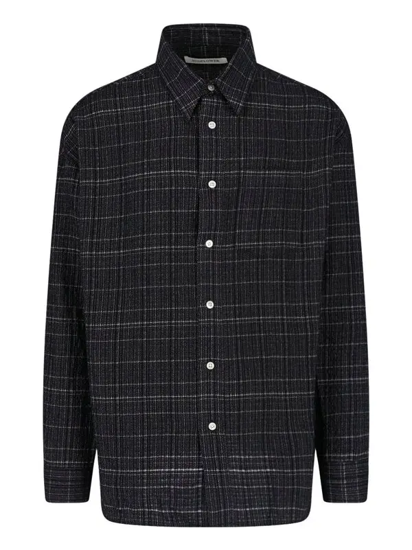 SUNFLOWER Plaid Button-up Shirt - Black