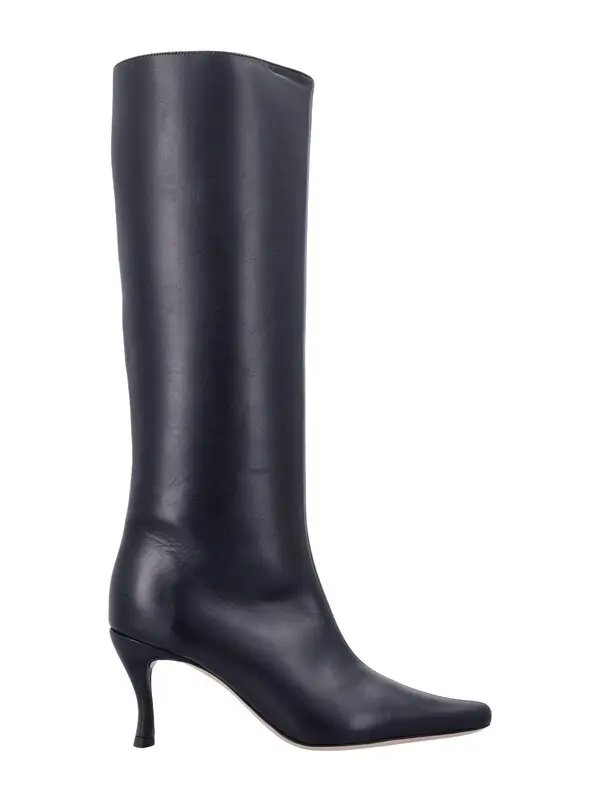 By Far Stevie Smooth Calf Leather Knee High Boots - Black