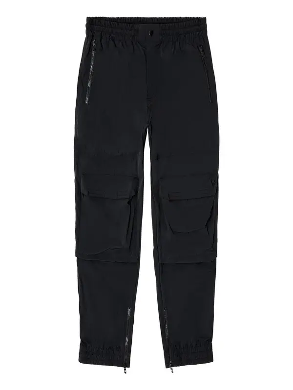 DIESEL® Cargo Pants With Zip And Snap Button Closure - Nero