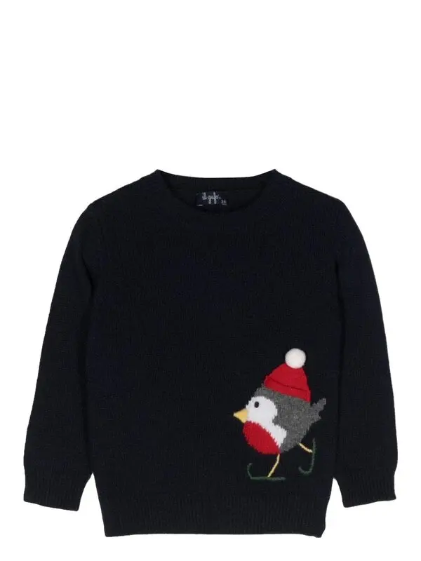 IL GUFO Robin" Embellished Pullover - Blue