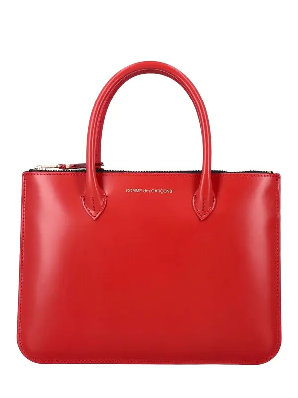 Comme Des Garçons Compact Mini Wallet Handbag With Dual Handles - Red