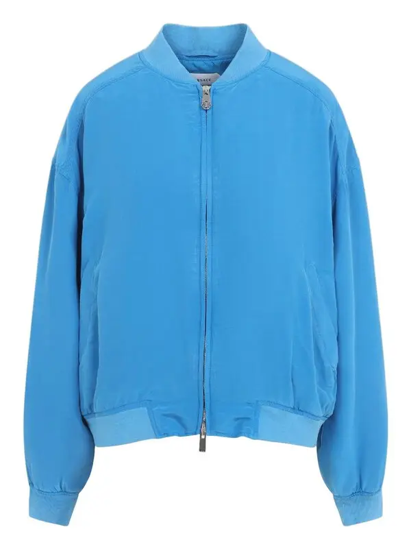 Versace Cotton Bomber Jacket - Blue