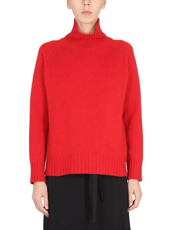 STEFANO MORTARI Ribbed Turtleneck Shirt - Red
