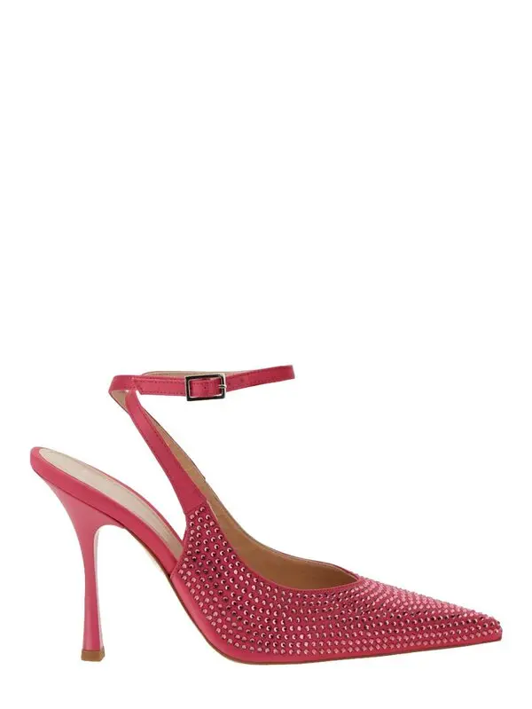 LEONIE HANNE X LIU JO Embellished Satin Slingback With Hourglass Heel - Fuchsia