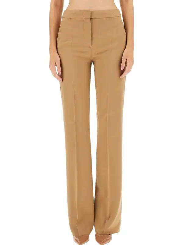 Max Mara Tailored Virgin Wool Blend Trousers - Beige