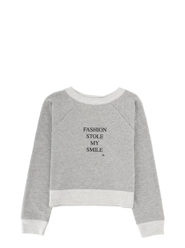 Victoria Beckham Graphic Crewneck Sweatshirt - Grey