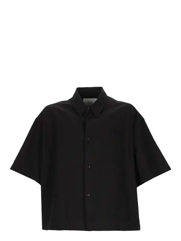 Studio Nicholson Linen Cotton Blend Mini Shirt For - Black