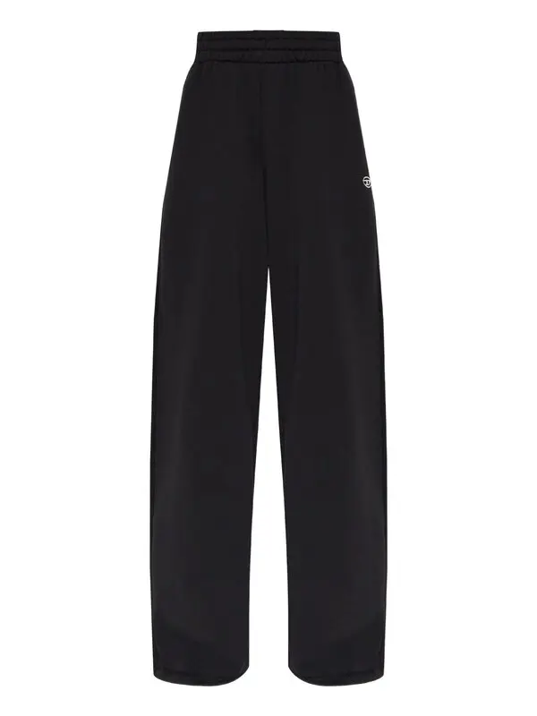 DIESEL® Loose-fitting Cotton Sweatpants With Embroidered Logo - Nero