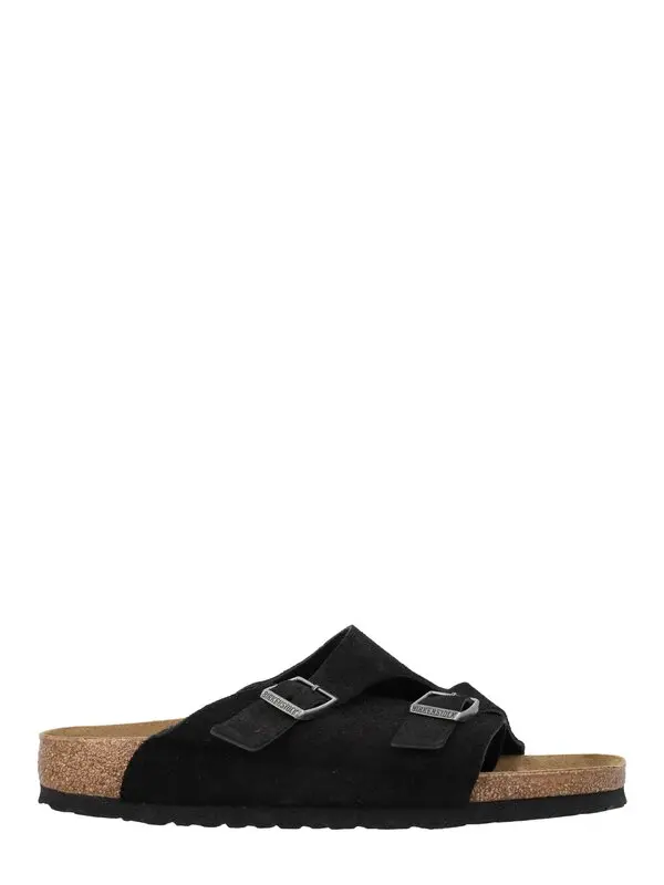 BIRKENSTOCK Classic Suede Sandals With Buckled Straps - Black