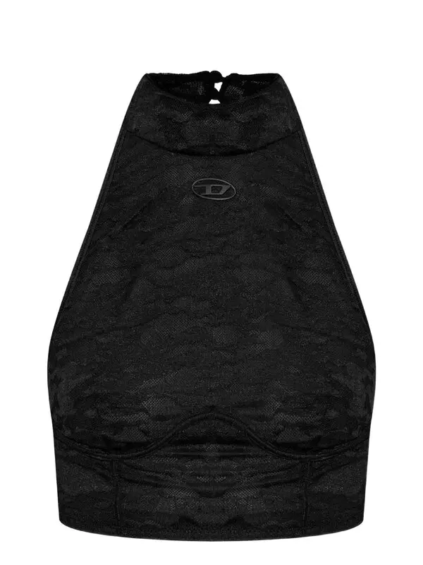 DIESEL® Halterneck Mini Bralette With Back Design - Nero