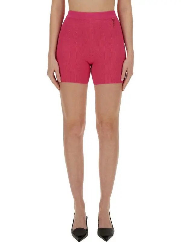 Jacquemus Ribbed Knit Mini Shorts - Pink