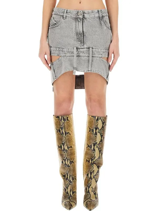 Attico Mini Skirt" Denim - Grey