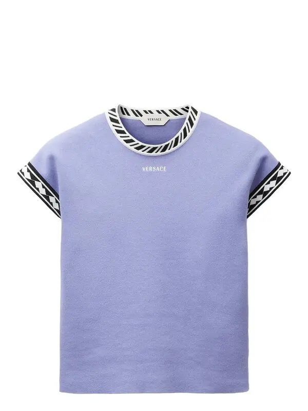 Versace Embroidered Logo Crewneck T-shirt - Viola