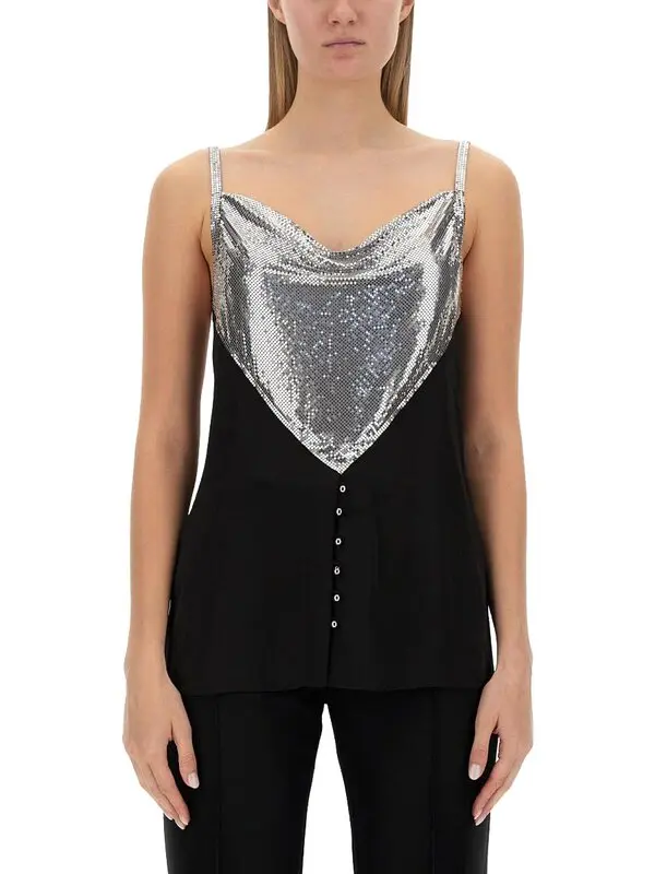 Rabanne Slim Fit Metallic Insert Top - Multicolour