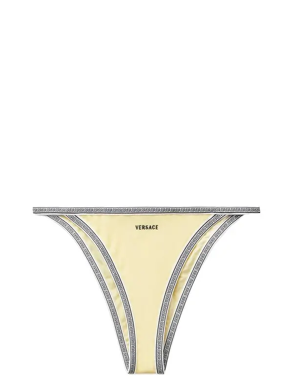 Versace Greek Motif Embroidered Waistband Trousers - Viola