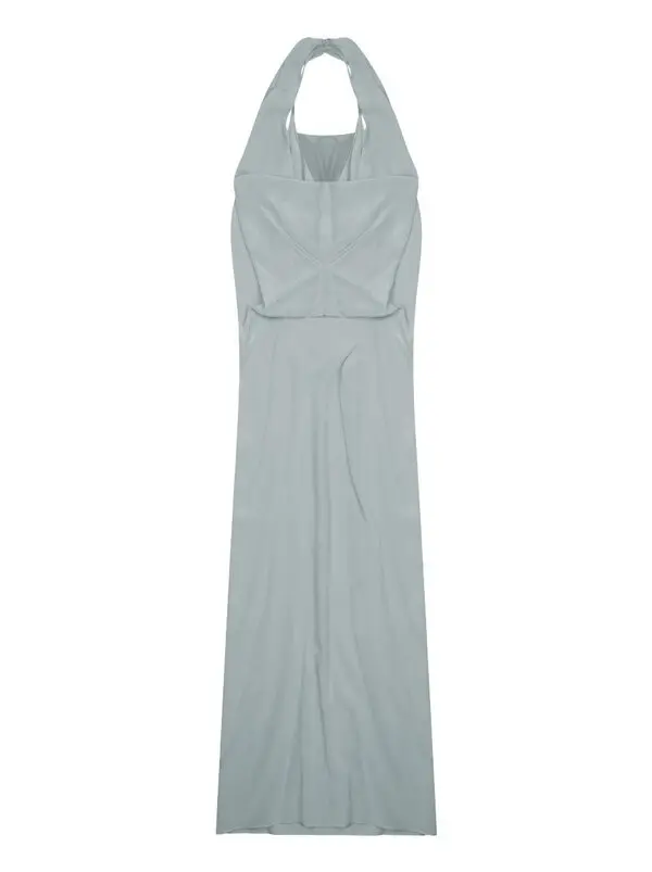 ALYSI Halterneck Maxi Dress In Silk - Grey