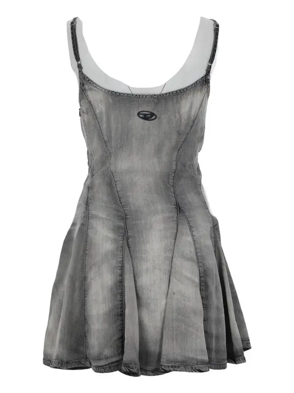 DIESEL® Denim Mini Dress With Logo Detail - Grey