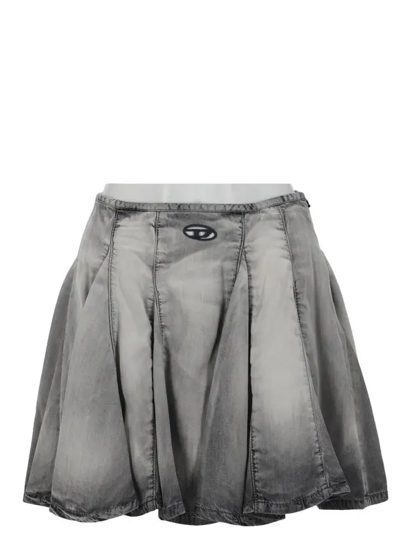 DIESEL® Pleated Denim Mini Skirt - Grey