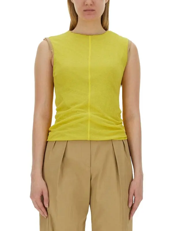 Sportmax Sleeveless Cotton Top - Yellow