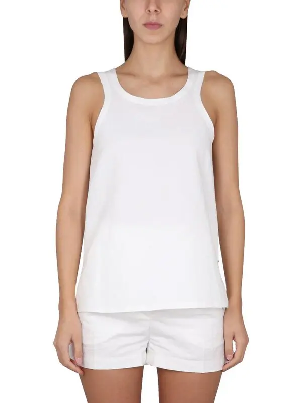 Max Mara Round Fit Cotton Top For - White