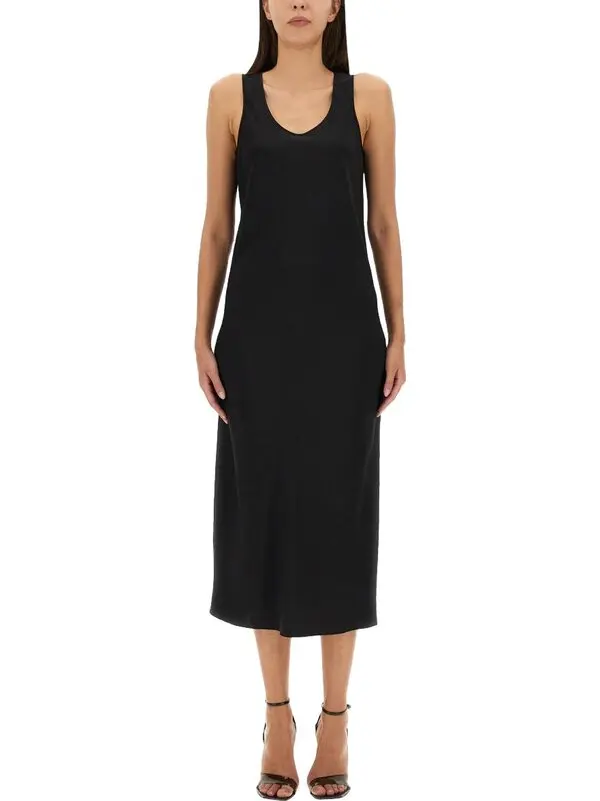 Sportmax Silk Blend Midi Dress - Black