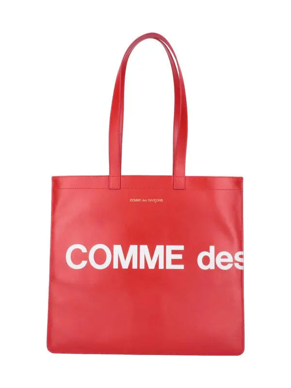Comme Des Garçons Logo Tote Bag - Red