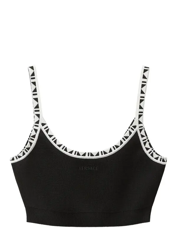 Versace Embroidered Logo Tank Top - Nero