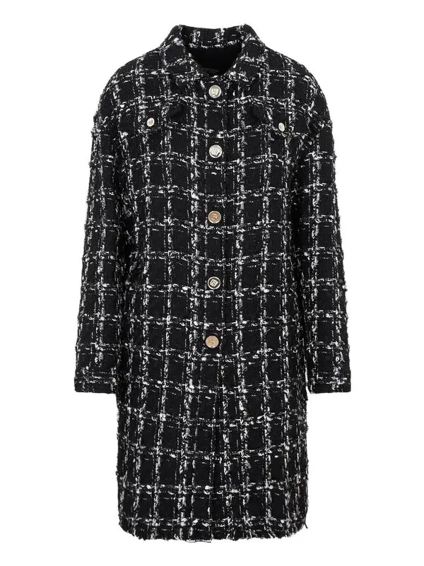 Giambattista Valli Sequined Bouclé Double-breasted Peacoat Jacket - Black