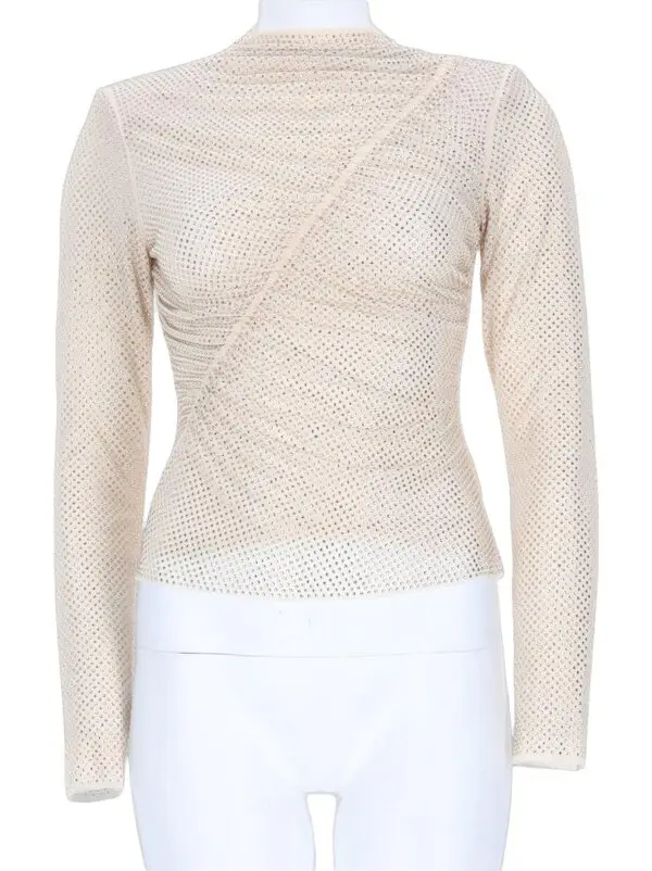 SELF-PORTRAIT Slim Fit Top With Elegant Detailing - Ivory