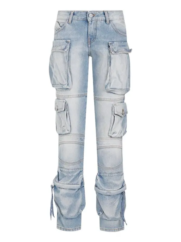 Attico Essie" Cargo Jeans - Blue