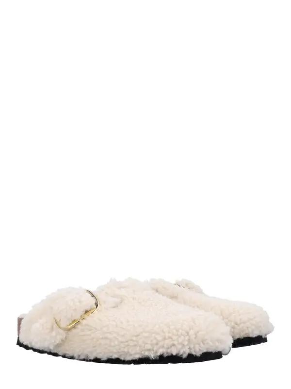 BIRKENSTOCK Boston Leather Big Buckle Slip-on Clogs - Egg Shell