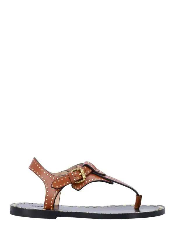 Isabel Marant Étoile Studded Thong-strap Sandals - Brandy
