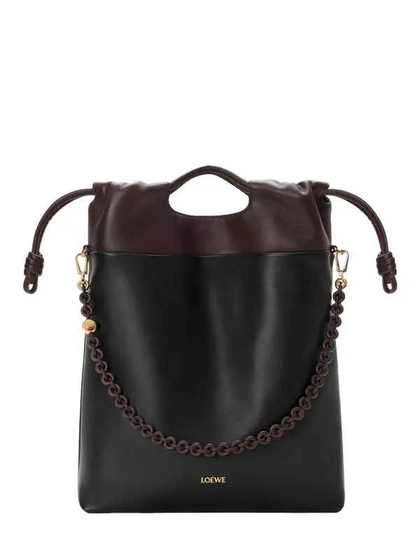 Loewe The Flamenco Mini Tote Handbag - Bckdkbrown
