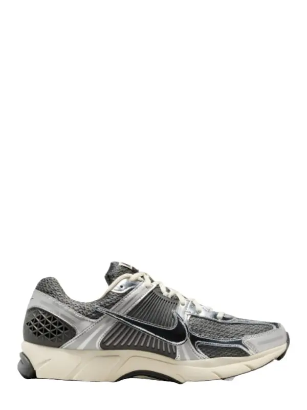 Nike Signature Swoosh Logo Lace-up Sneakers With Chunky Rubber Sole - Grey